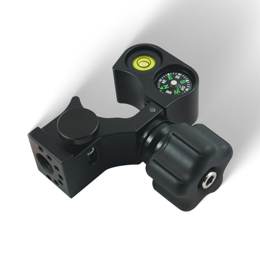 Quick Release Pole Clamp with Vial and Compass | James River Laser
